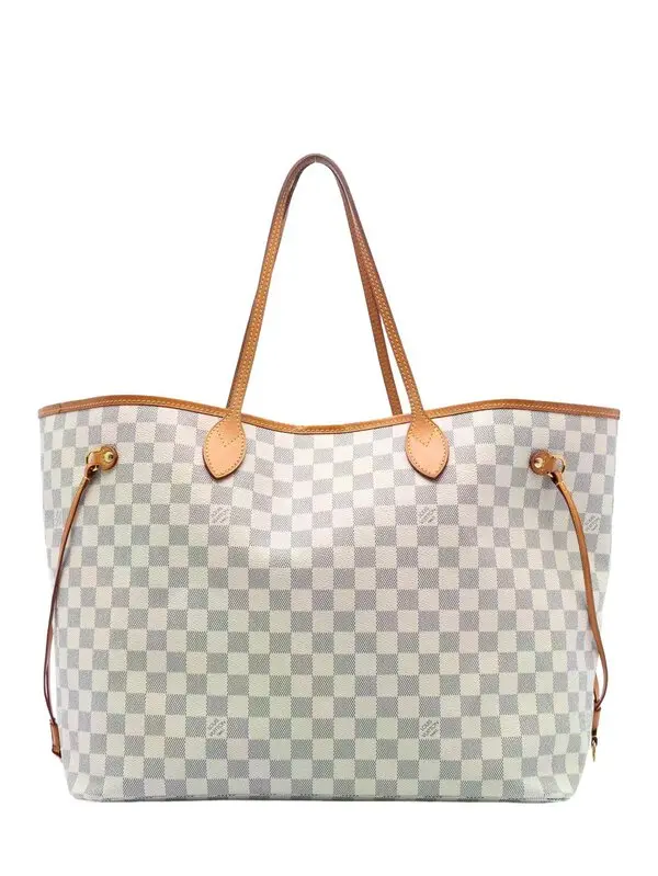 LOUIS VUITTON Damier Azur Neverfull Gm Tote Bag - White