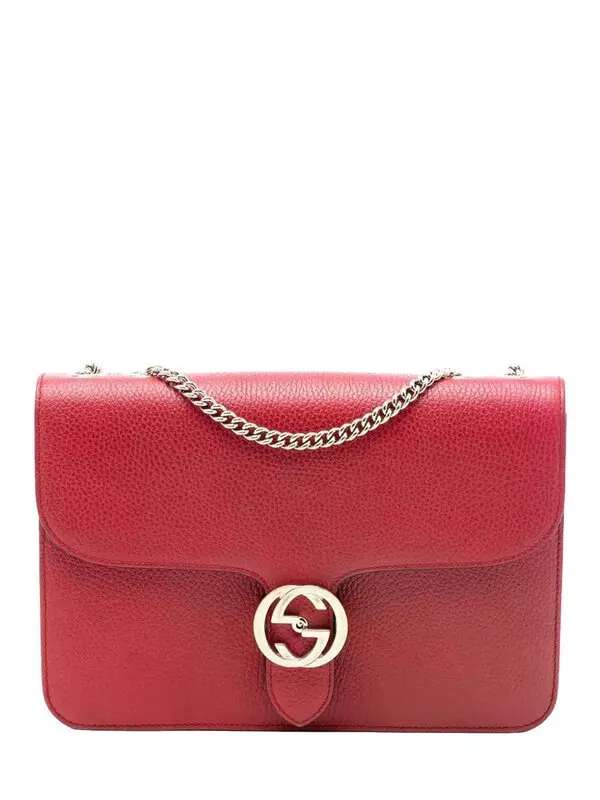 Gucci Calfskin Interlocking G Crossbody Bag - Red