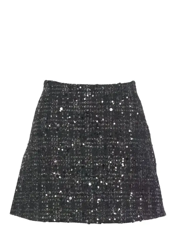 Add Sequin Embellished Mini Skirt - Black