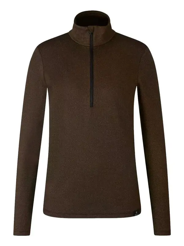 Bogner High Neck Zip Sweater - Brown