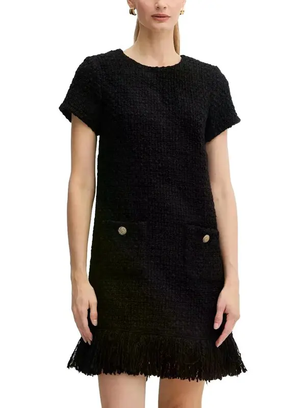 Luisa Spagnoli Frayed Mini Dress - Black