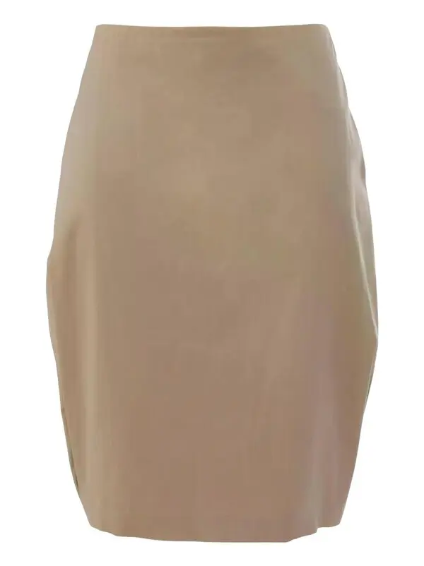 Celine 1990s Pleat-detail Skirt - Brown
