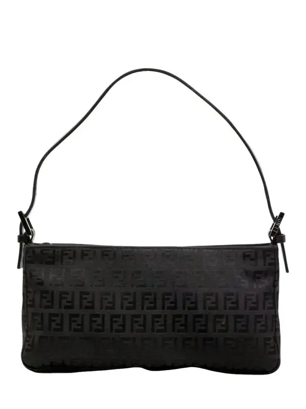 Fendi 2000-2010 Zucchino Canvas Shoulder Bag - Black