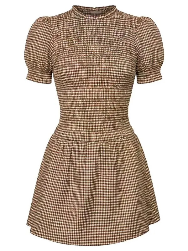 REFORMATION Leannah Mini Dress - Brown