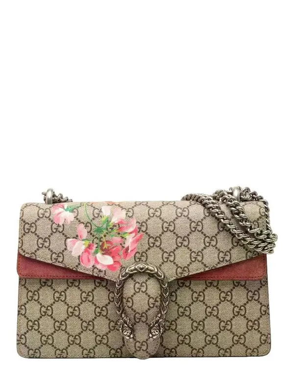 Gucci Small Gg Supreme Blooms Dionysus Shoulder Bag - Brown