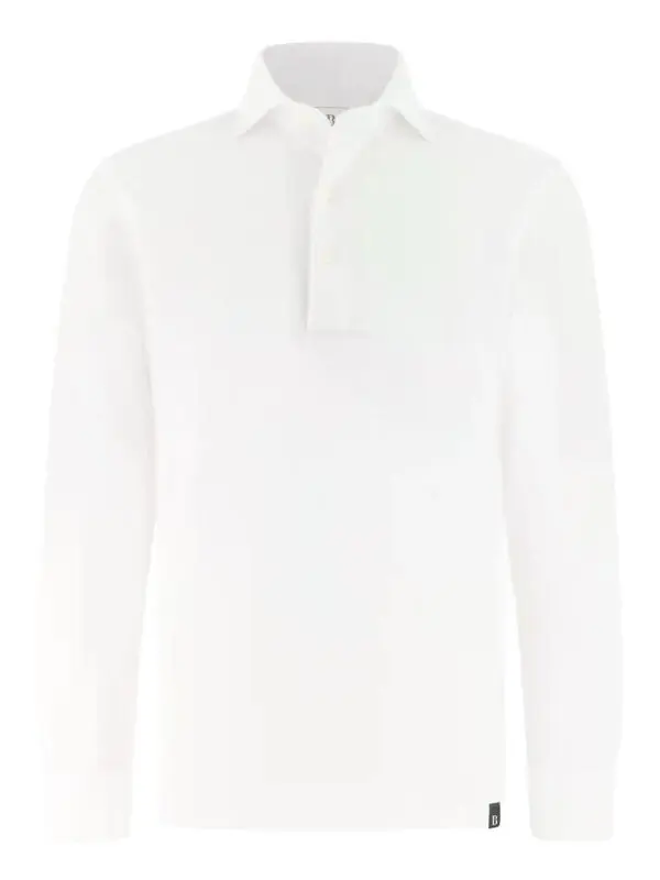 Boggi Milano Buttoned Jersey Polo Shirt - White