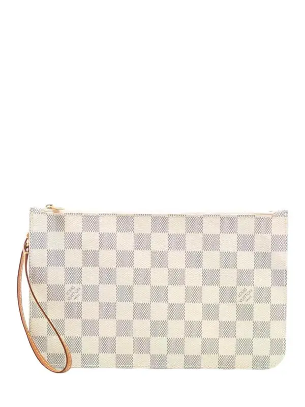 LOUIS VUITTON 2018 Damier Azur Neverfull Mm Pouch - White