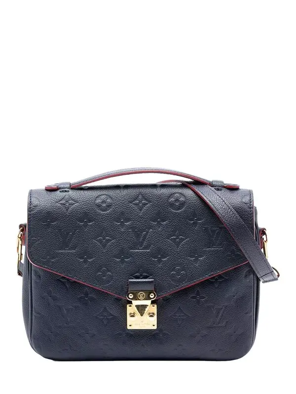LOUIS VUITTON 2017 Monogram Empreinte Pochette Metis Satchel - Blue