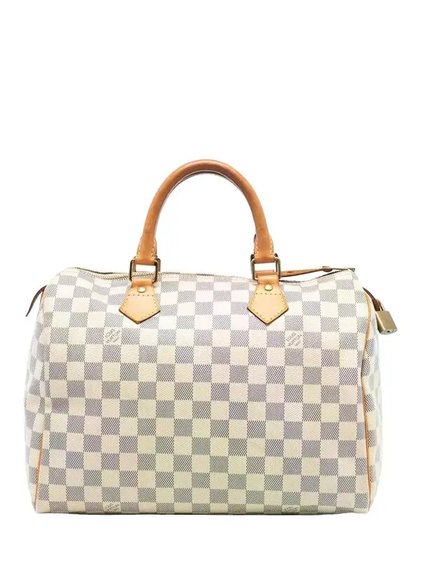 LOUIS VUITTON 2011 Damier Azur Speedy 30 Boston Bag - White