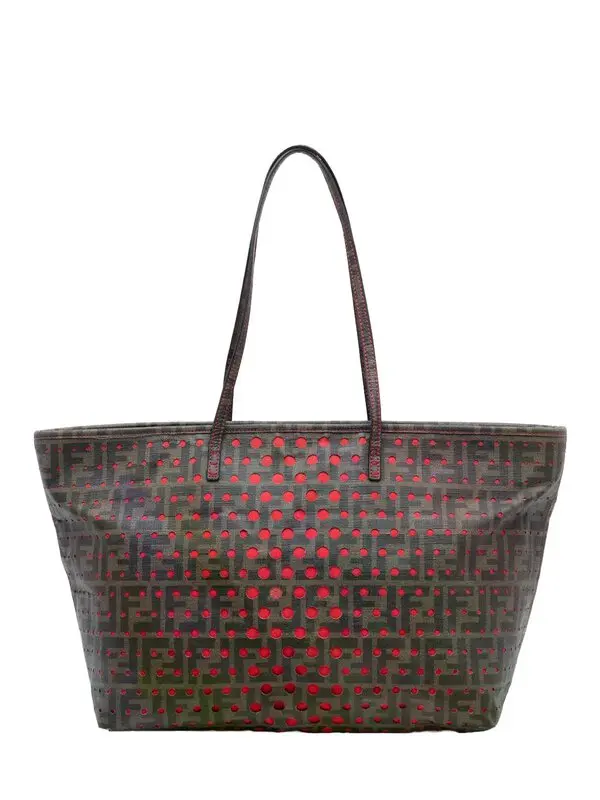 Fendi Zucca Perforated Coated Canvas Roll Tote Bag - Brown
