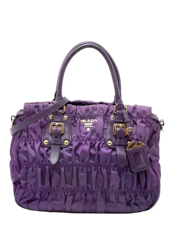 Prada 2013-2025 Tessuto Gaufre Satchel - Purple