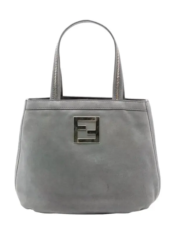 Fendi Nubuck Ff Chains Tote Bag - Grey