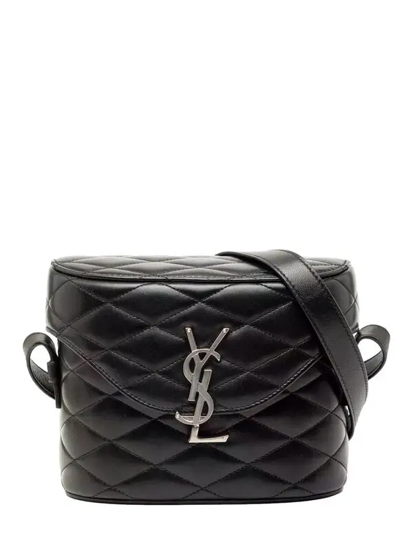 Saint Laurent Quilted Lambskin Monogram June Box Bag - Black