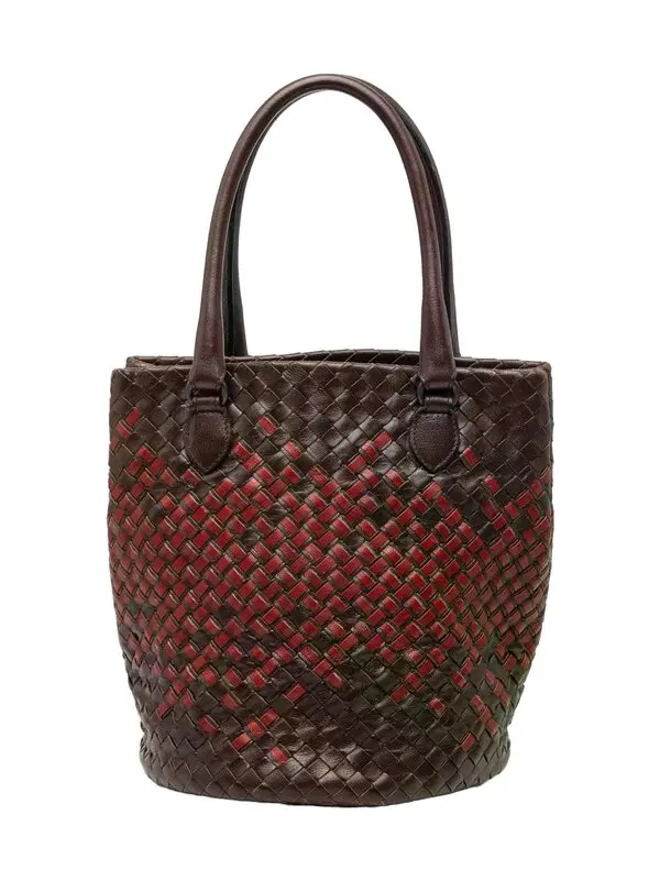Bottega Veneta 2009 Bicolor Nappa Intrecciato Bucket Bag - Brown