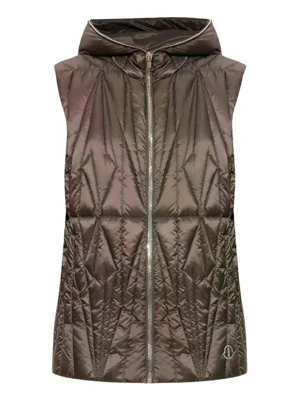 MONCLER + RICK OWENS Hooded Quilted Gilet - Brown