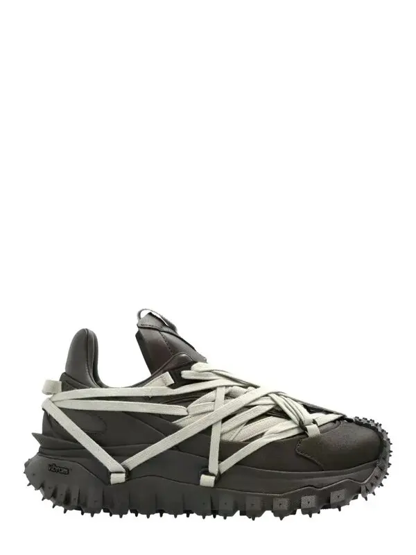 MONCLER + RICK OWENS Lace-up Studded Sneakers - Brown