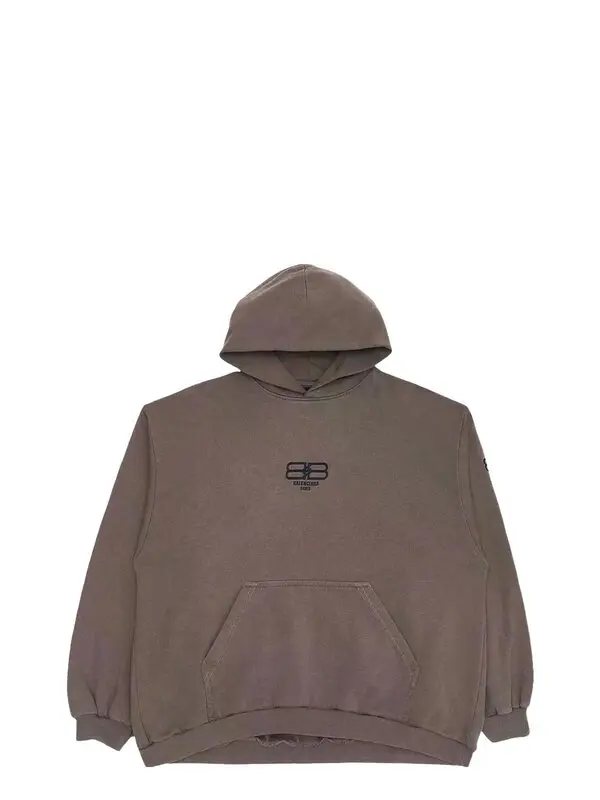 Balenciaga Embroidered Oversized Hoodie - Brown