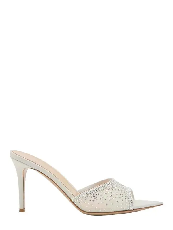 GIANVITO ROSSI Rania Embellished Heeled Sandals - White
