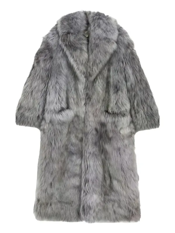 Blumarine Fur Long Coat - Grey