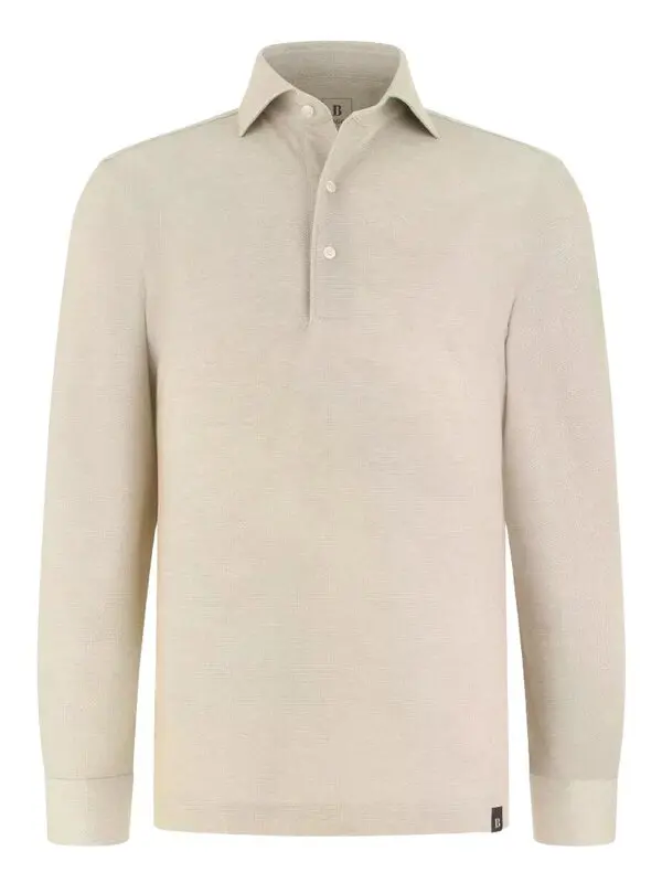 Boggi Milano Long-sleeve Jersey Polo Shirt - Neutrals