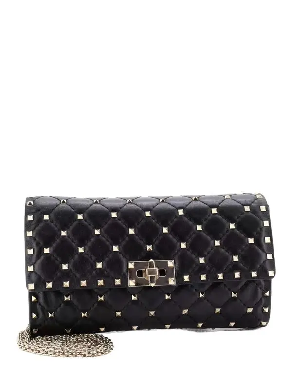 Valentino Garavani Rockstud Spike Wallet On Chain - Black