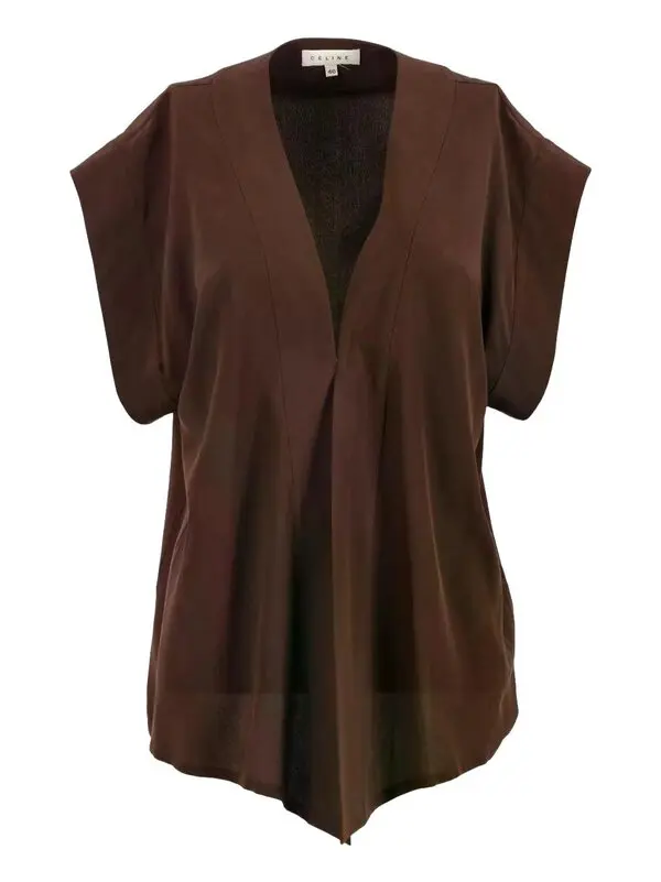 Celine Silk Cardigan - Brown