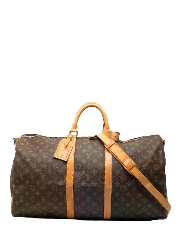 LOUIS VUITTON 1999 Monogram Keepall Bandouliere 55 Travel Bag - Brown