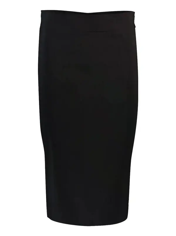Avenue Montaigne Pencil Midi Skirt With Straight Hem - Black