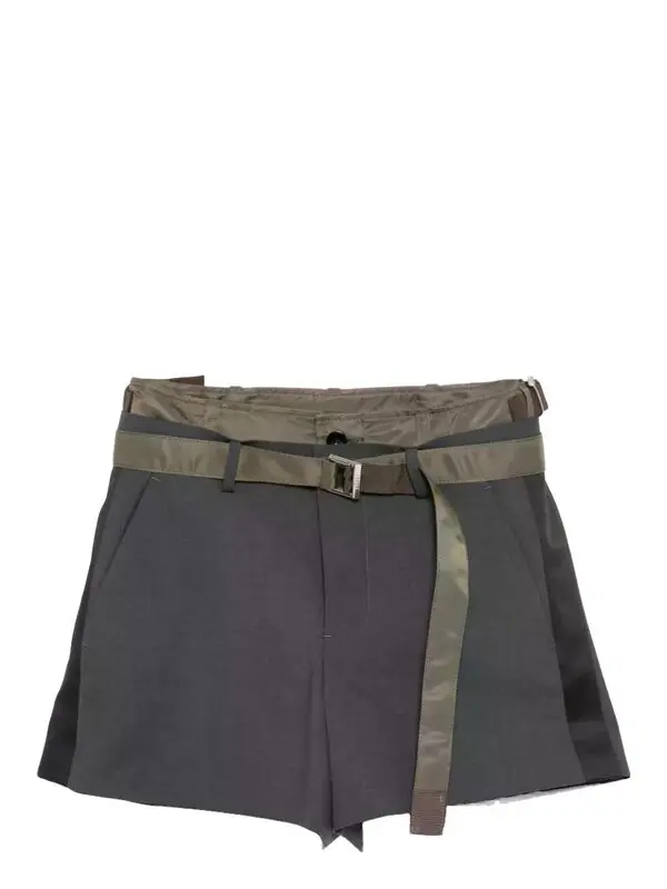 Sacai Belted Shorts - Grey