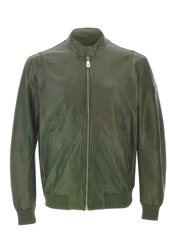 Peuterey Zip Leather Jacket - Green