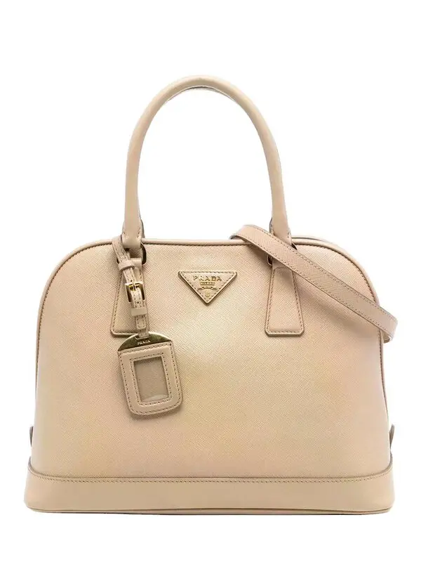 Prada Saffiano Lux Open Promenade Satchel - Brown