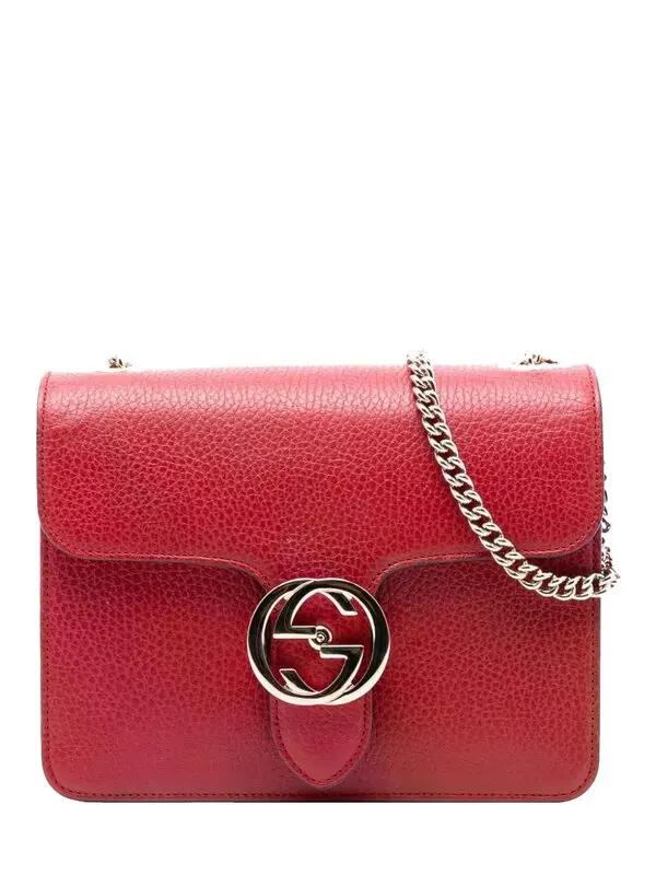 Gucci Small Calfskin Interlocking G Crossbody Bag - Red