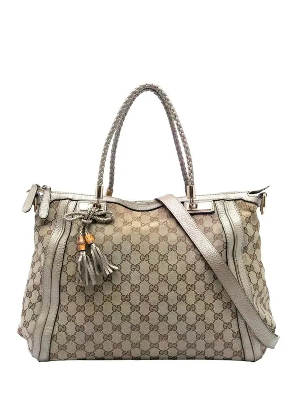 Gucci Gg Canvas Bella Convertible Tote Satchel - Brown