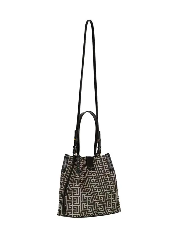 Balmain Jacquard Bucket Bag - Black
