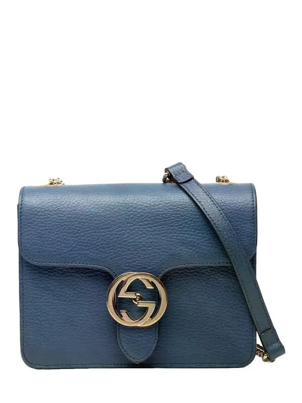 Gucci Calfskin Interlocking G Crossbody Bag - Blue