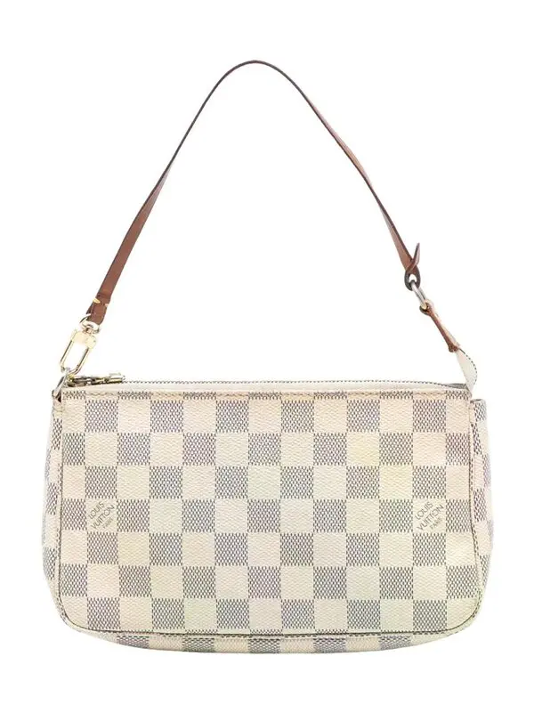 LOUIS VUITTON 2007 Damier Azur Pochette Accessoires Shoulder Bag - White