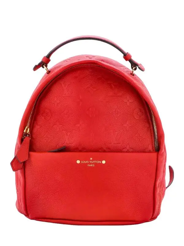 LOUIS VUITTON Sorbonne Monogram Empreinte Leather Backpack - Red