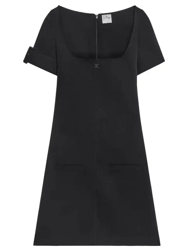 COURREGES Buckle-detail A-line Mini Dress - Black