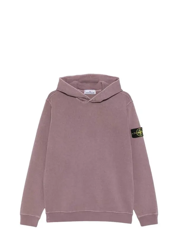 Stone Island Logo-patch Hoodie - Purple