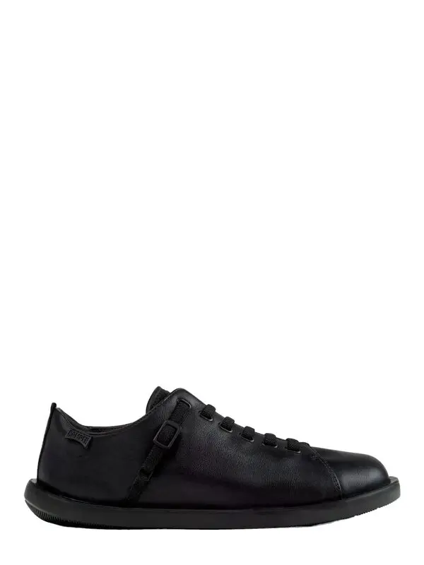 Camper Wagon Leather Lace-up Loafers - Black