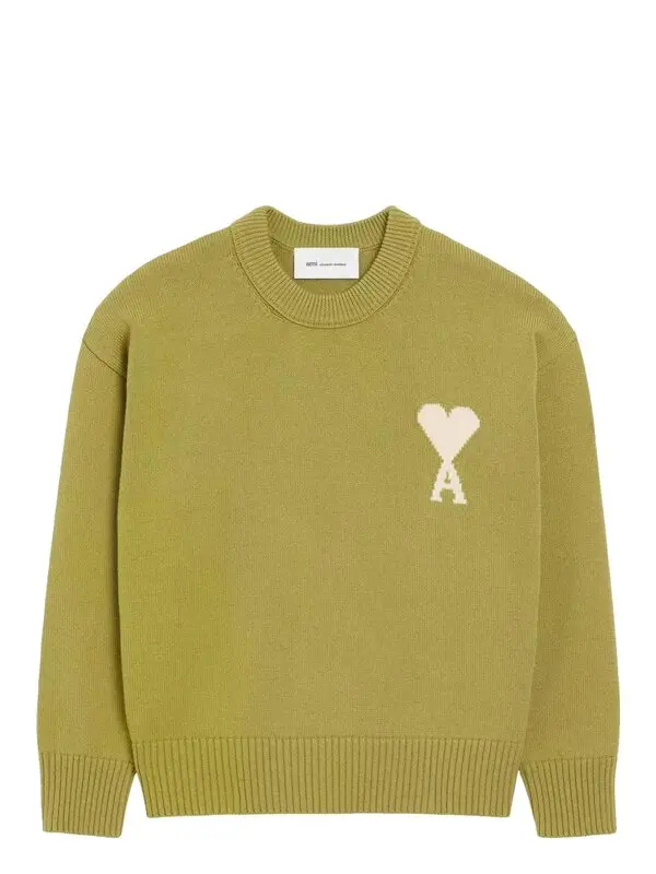 Ami De Coeur Logo-detail Sweater - Green