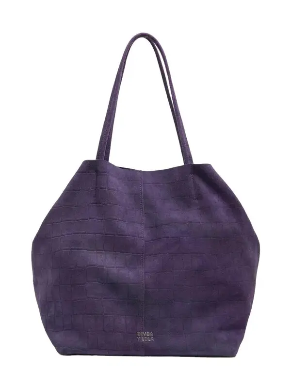 Bimba Y Lola Embossed Suede Tote Bag - Purple