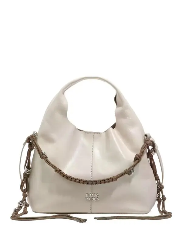 Bimba Y Lola Small Braided Tote Bag - White
