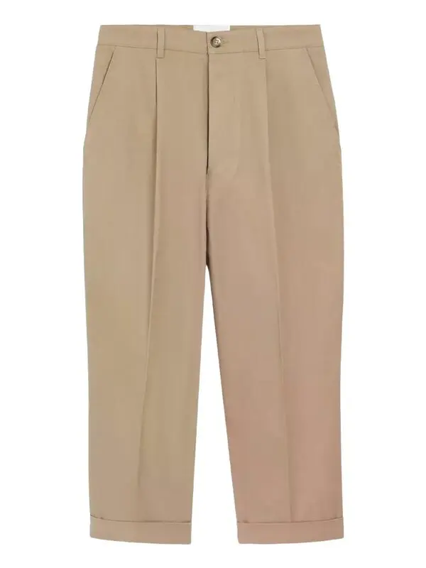 Ami Pressed-crease Trousers - Neutrals