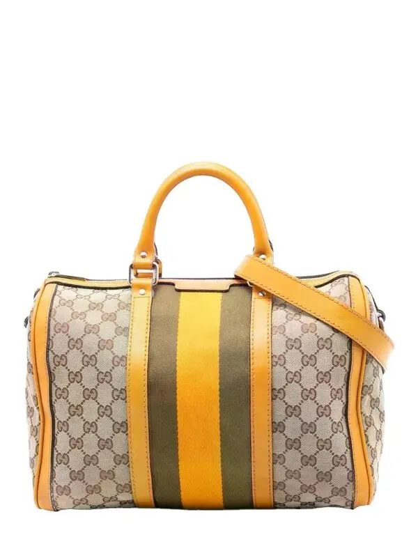 Gucci Gg Canvas Web Joy Boston Bag - Brown