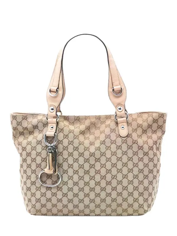 Gucci Gg Canvas Icon Bit Tote Bag - Brown
