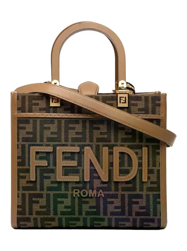 Fendi Small Zucca Canvas Sunshine Shopper Satchel - Brown