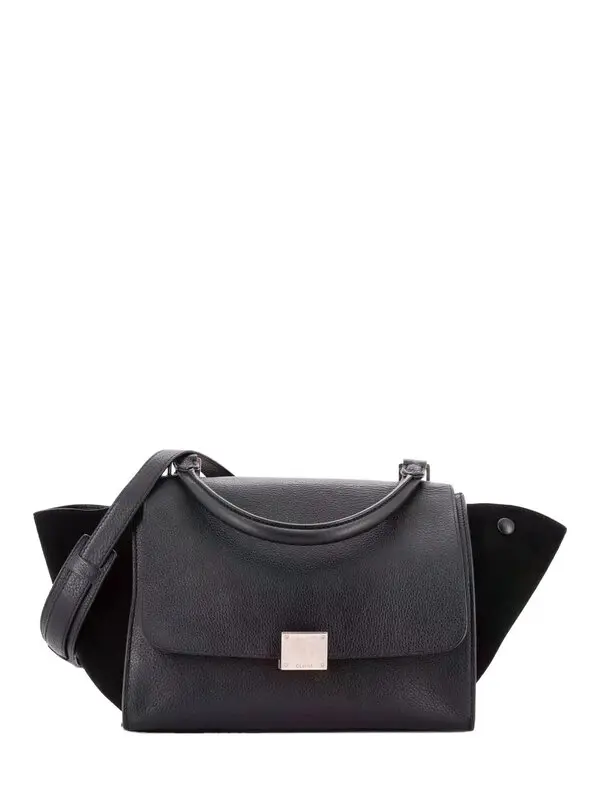 Celine Trapeze Leather Satchel - Black