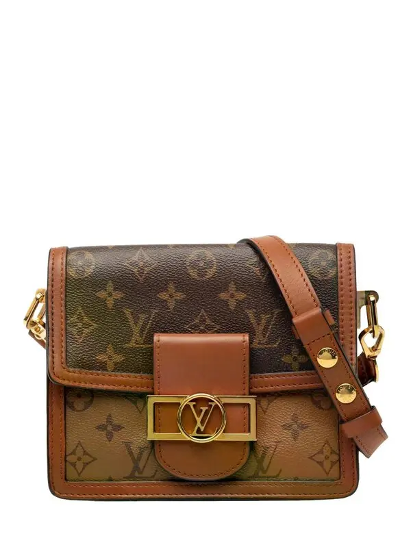 LOUIS VUITTON 2019 Monogram Reverse Mini Dauphine Satchel - Brown