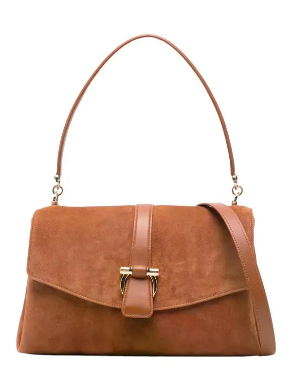 FERRAGAMO Front Flap Shoulder Bag - Brown
